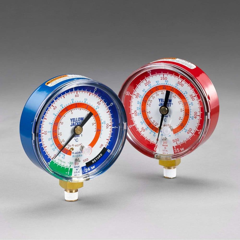 Yellow Jacket 3 1/8 Red High Pressure Gauge R134a R404a R407C
