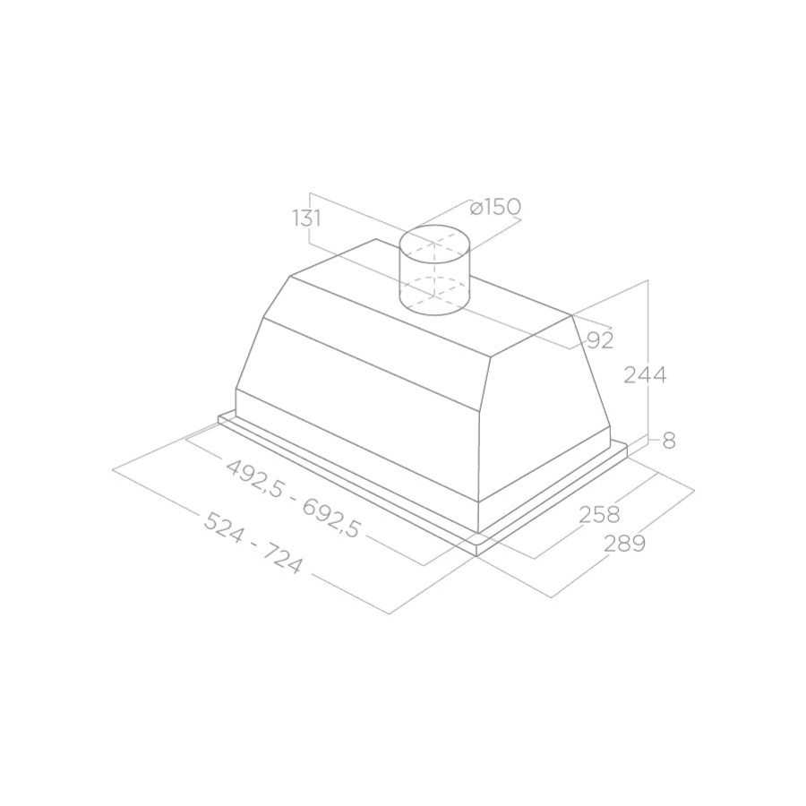 Elica Elibloc Lux Built In Canopy Extractor Hood Stainless Steel