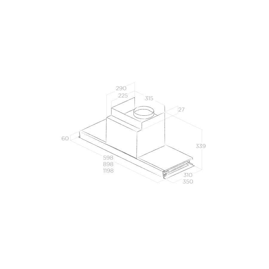 Elica Hidden 60cm Built In Extractor Hood