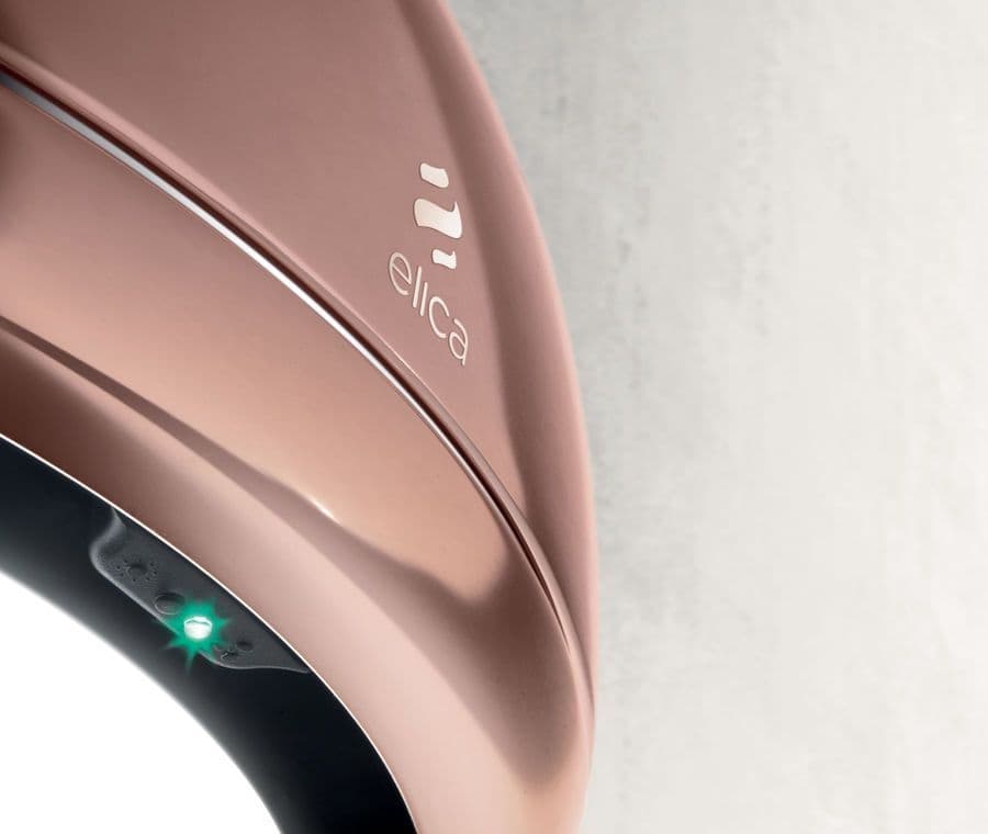 Elica Shining in Polished Cooper ceiling hung extractor