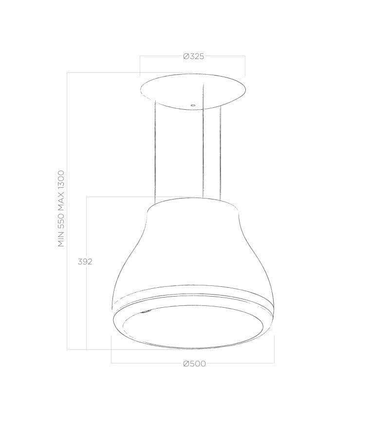 Elica Shining in Polished Cooper ceiling hung extractor
