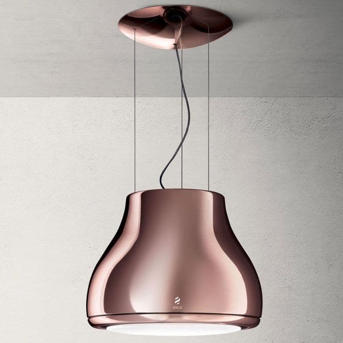 Elica Shining in Polished Cooper ceiling hung extractor