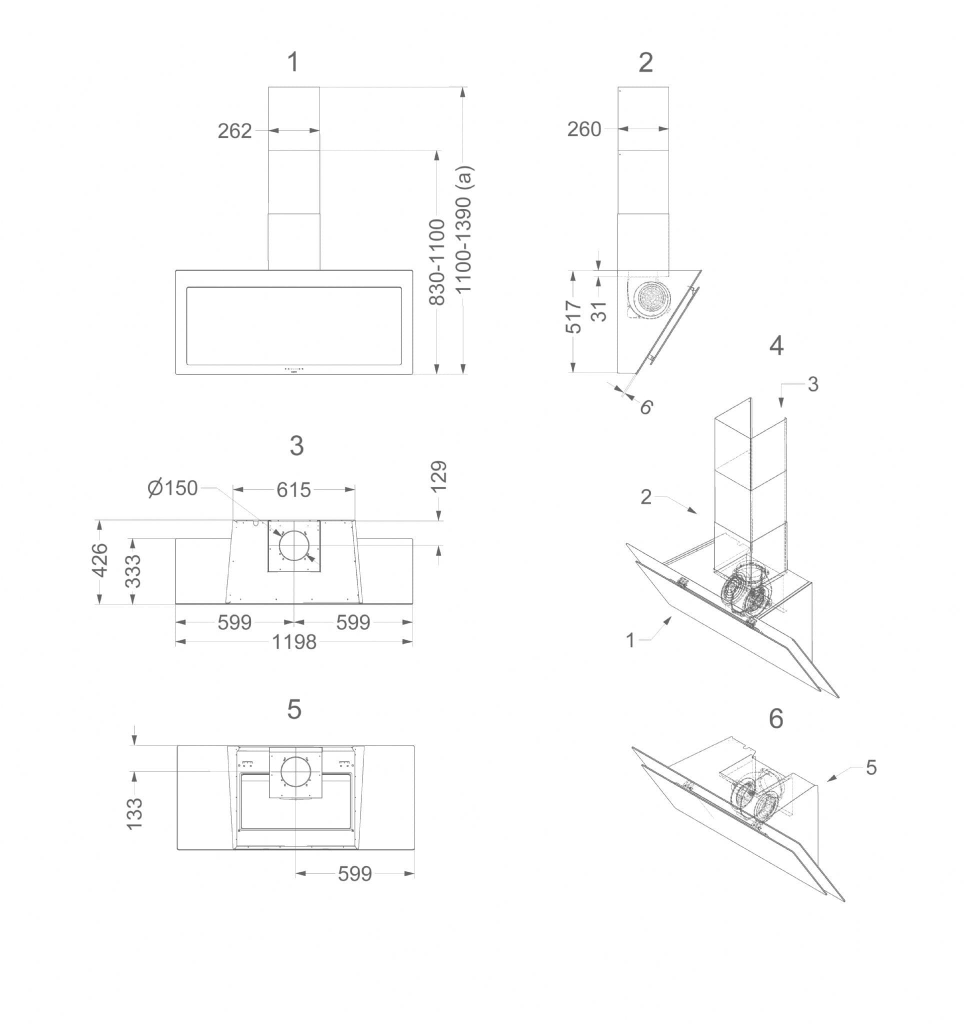 Novy 7841 Vision 120cm Wall Extractor Hood