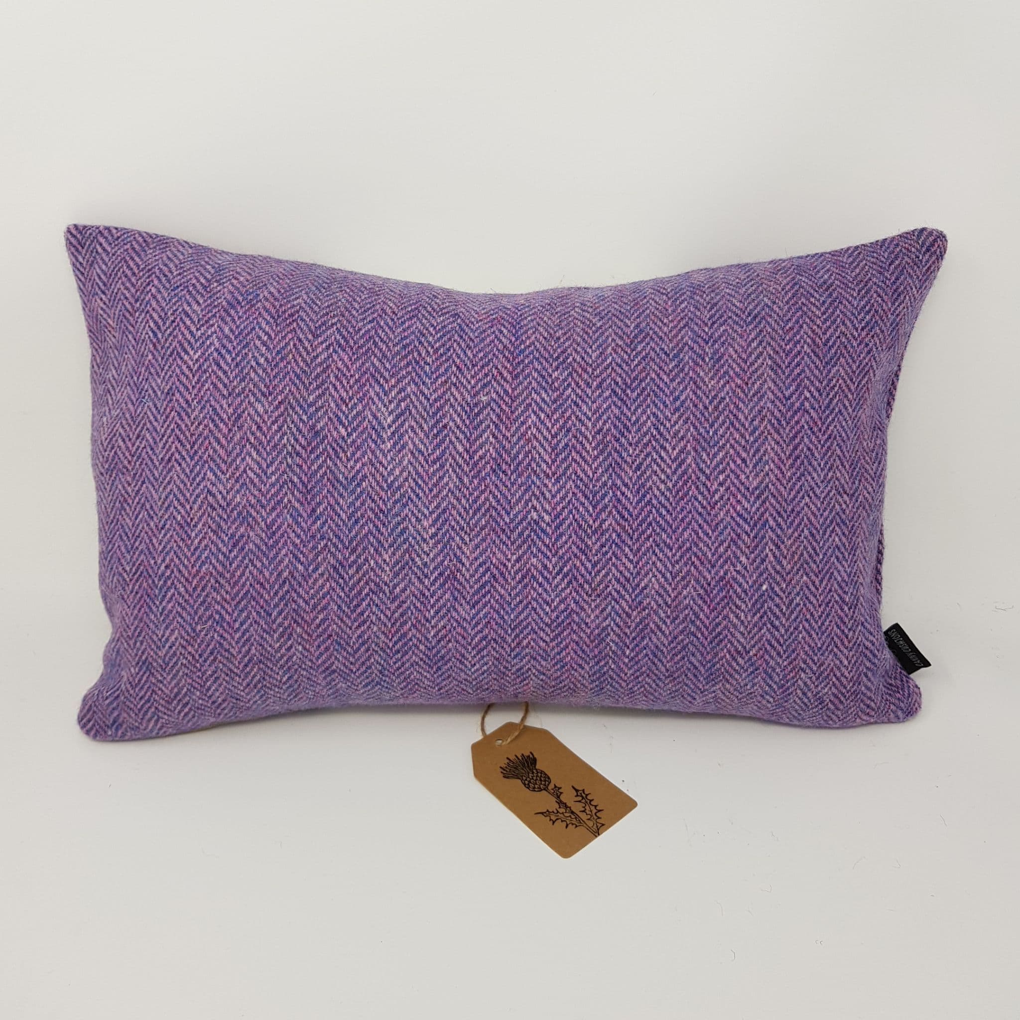 Purple Wool Thistles with genuine Harris Tweed herringbone artisan ...
