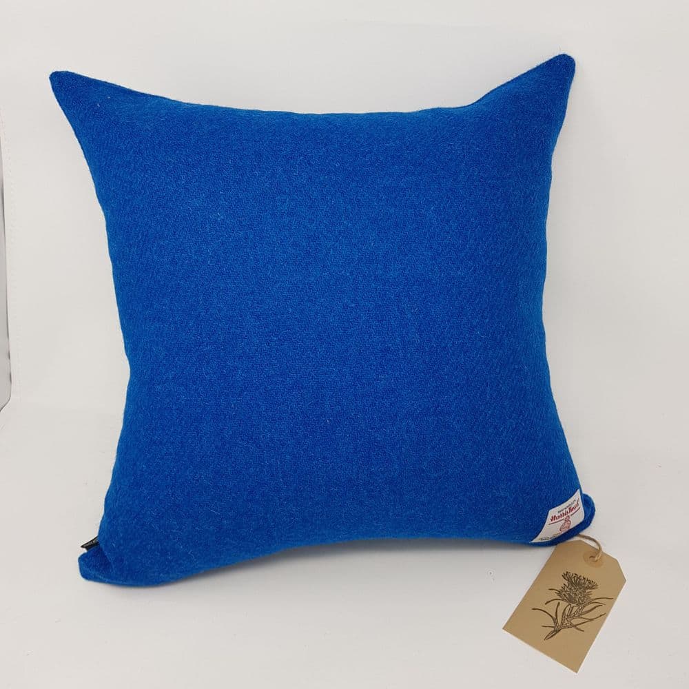Royal Blue Wool Harris Tweed Plain Cushion Cover available in most ...