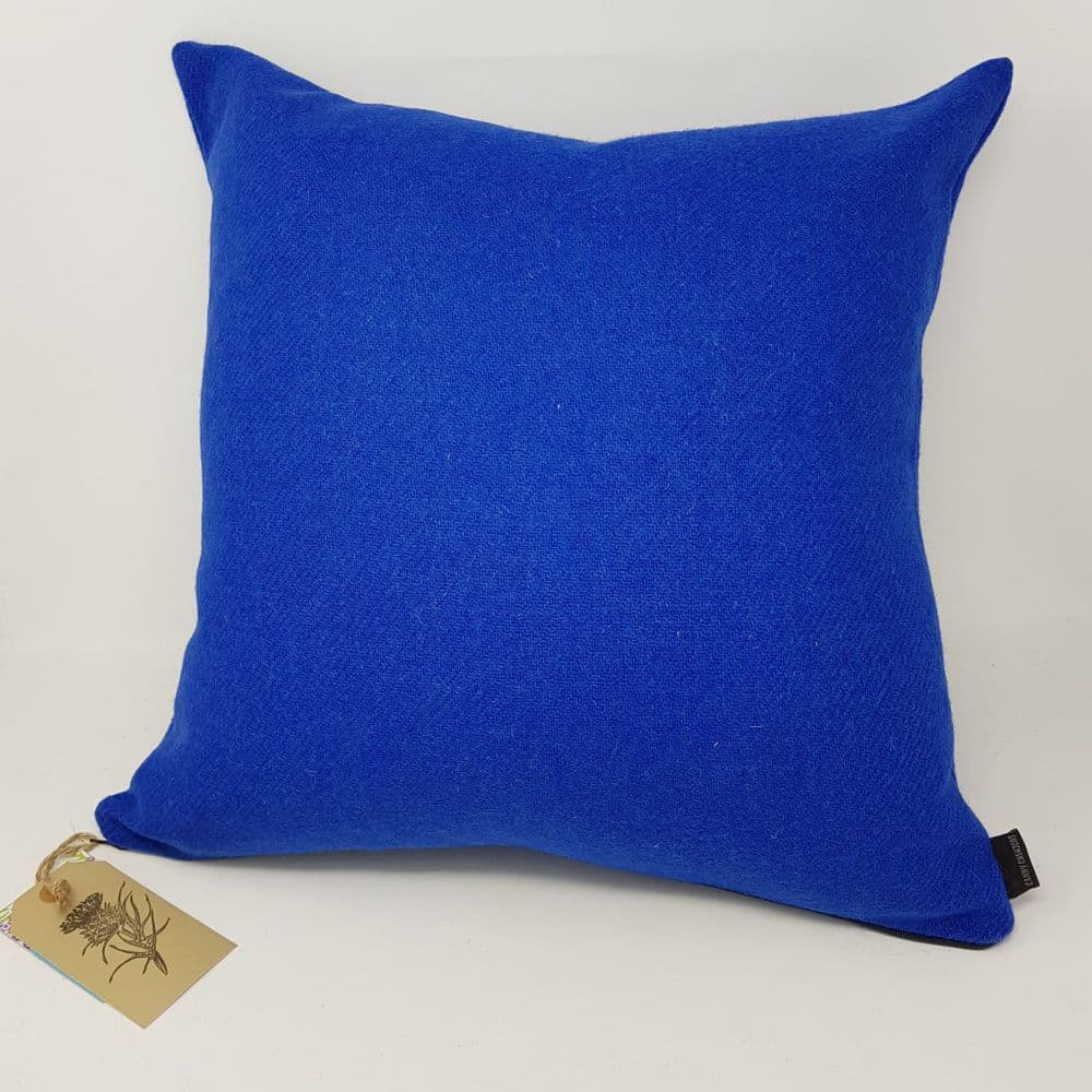 Royal Blue Wool Harris Tweed Plain Cushion Cover available in most ...