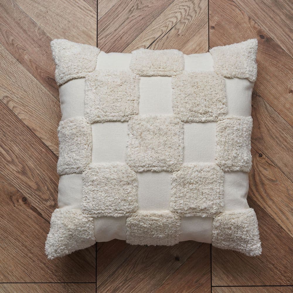 Checkerboard Cushion Natural
