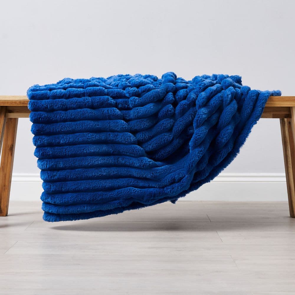 Jumbo Cord Throw Cobalt Blue