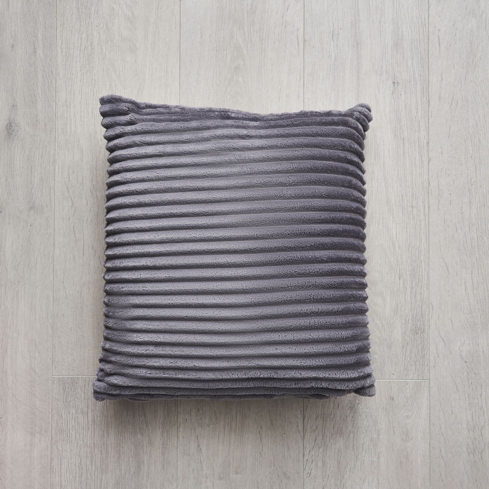 Ribbon Velour Cushion Grey