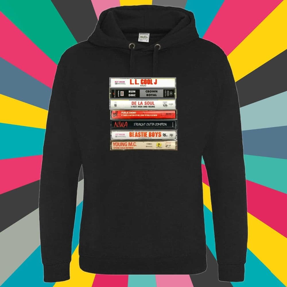 Hip Hop Rap Tape Cassette collection Hoody Various colours 1980 s classics