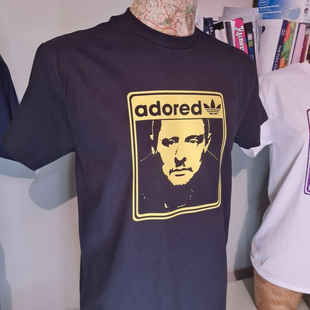 Shaun Ryder Adored graphic black tee t shirt Manchester Heroes Legends