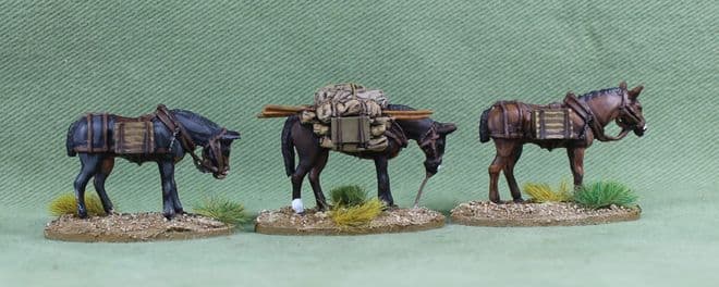 THEM15 Three pack mules Western