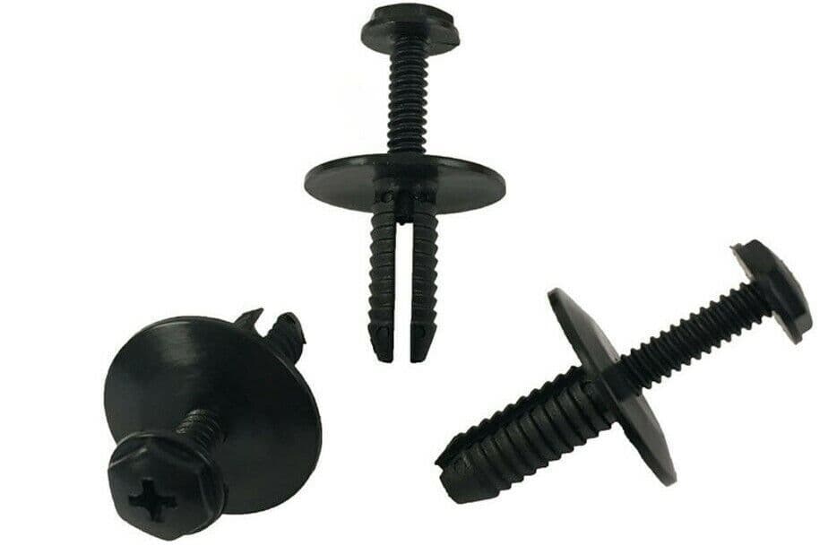 10 Black Plastic Screw Fit Rivet Clips for BMW Side Skirt Mouldings