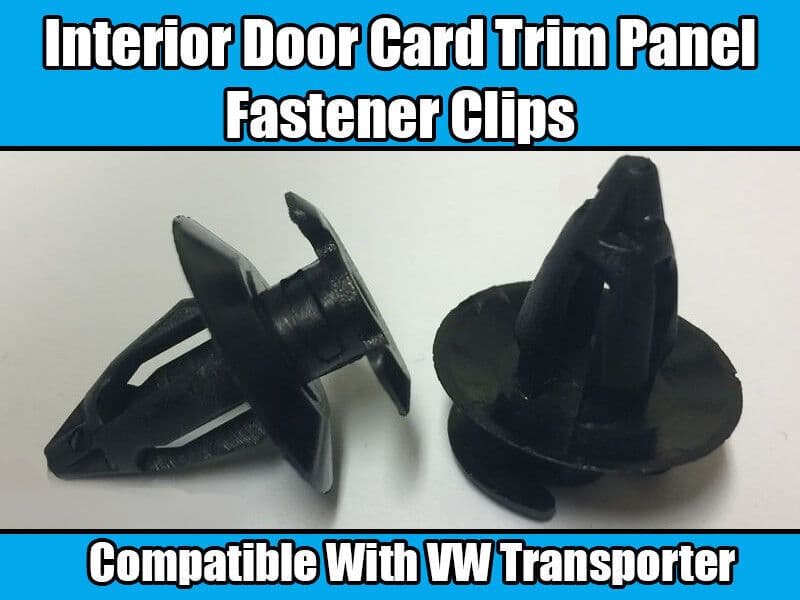 100 Door Card Panel Lining Black Trim Clips for VW Transporter T3 T4