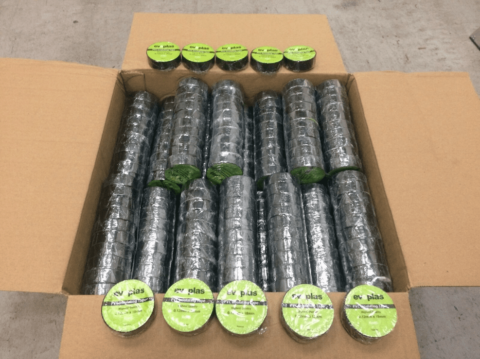 1000X Black Pvc Electrical Insulating Tape Rolls-5 Meters