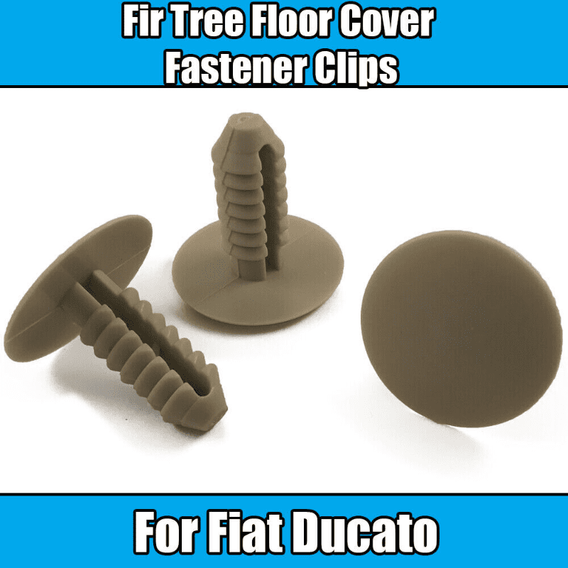 10x 8mm Fir Tree Clips for Fiat Ducato Floor Covering Fastener Beige ...