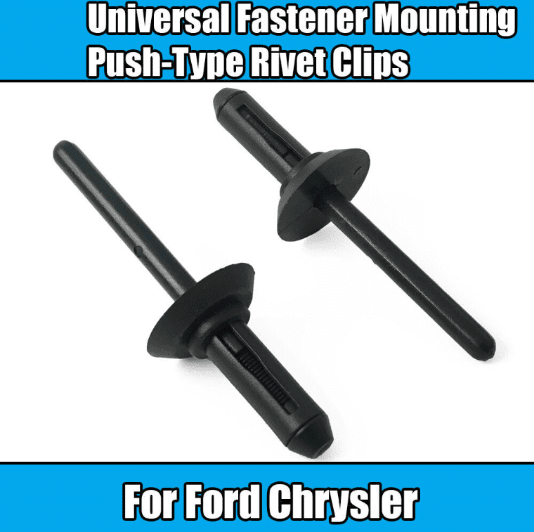 10x Black Plastic Universal Fastener Mounting Push Rivets for Chrysler