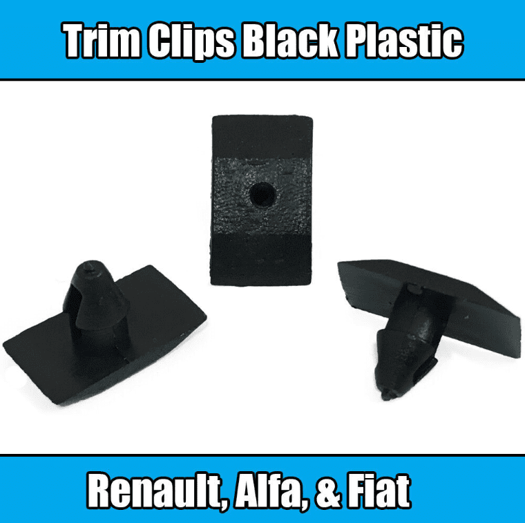 10x Body Trim Clips for Renault Fiat Alfa Romeo Black Plastic