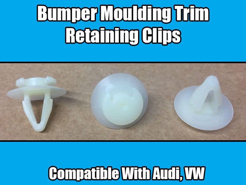 10x Bumper Moulding Retainer Trim Clips for Audi VW - White Plastic