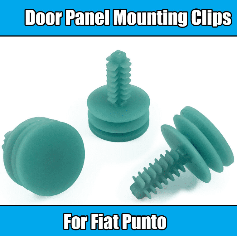10x Clips for Fiat Punto Door Panel Mounting Trim Clips Green Plastic