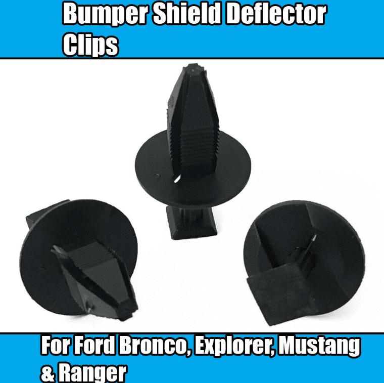 10x Clips for Ford Bronco Front Bumper Shield Deflector Clips Black Plastic