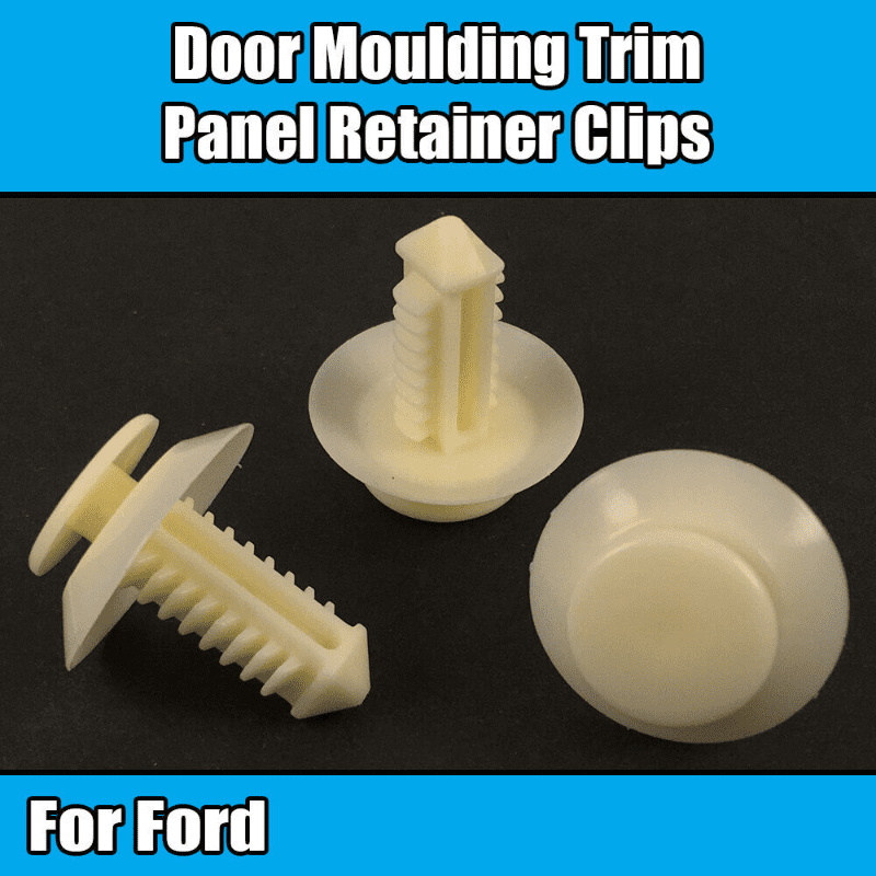 10x Clips for Ford Door Moulding Trim Panel Retainer Fastening White ...