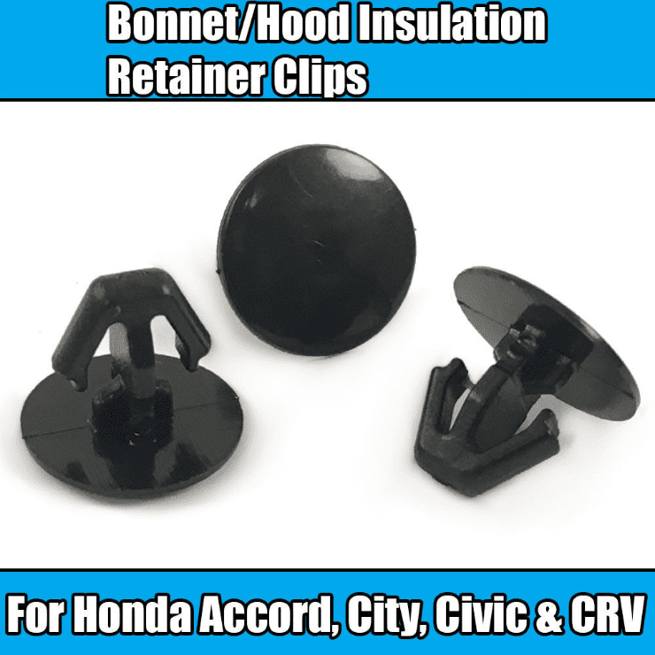 10x Clips for Honda Accord City Civic Bonnet Insulation Retainer Black ...