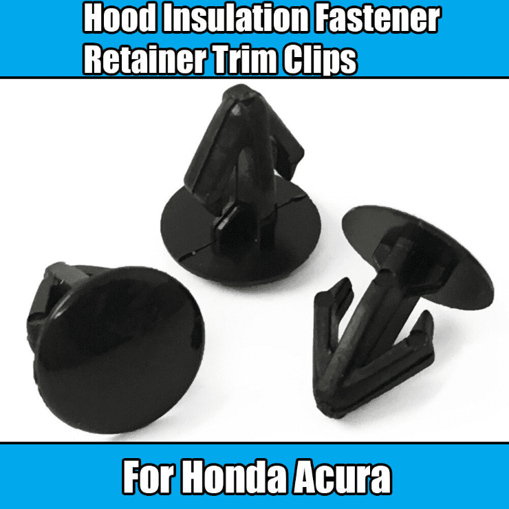 10x Clips for Honda Acura Hood Insulation Fastener Trim Clips Black Plastic