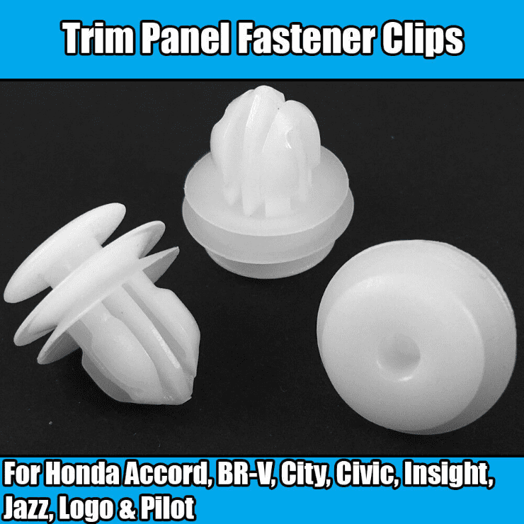 10x Clips for Honda Door Card Fascia Trim Panel Lining Fasteners White ...