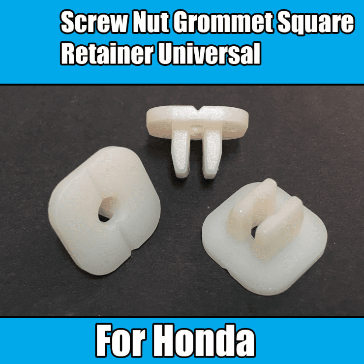 10x Clips for Honda Screw Nut Grommet Square Retainer Universal White ...