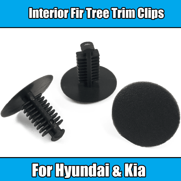 10x Clips for Hyundai Kia Interior Fir Tree Trim Clips Dark Grey Plastic