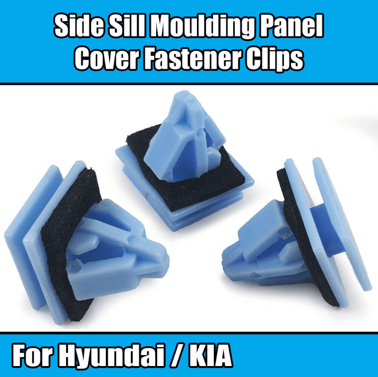 10x Clips for Hyundai Kia Side Sill Moulding Panel Blue Plastic 87758-3L000