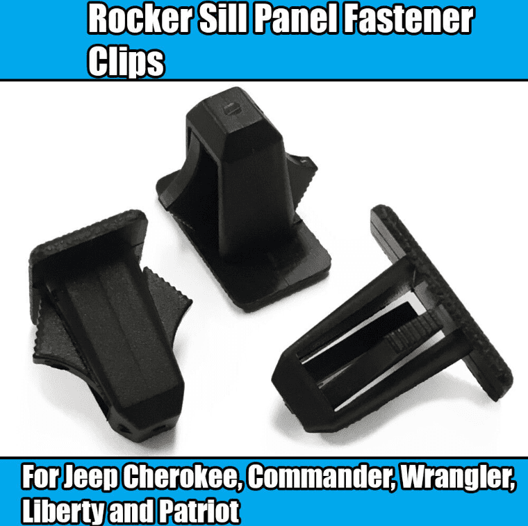 10x Clips for Jeep Cherokee Rocker Sill Panel Fastener Clips Black Plastic