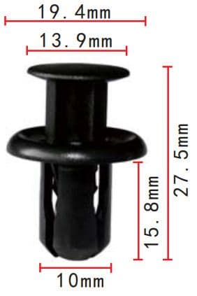 10x Clips for Mazda Front Rear Bumper Trim & Grille Rivet Clips Black ...