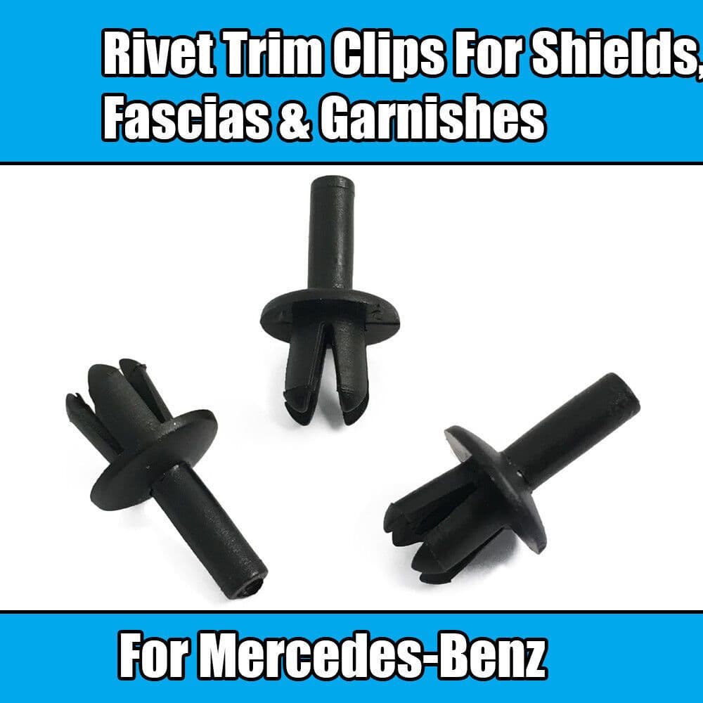 10x Clips for Mercedes-Benz Plastic Rivet Trim Clips Shields Fascias ...