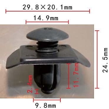 10x Clips for Mitsubishi Bumper Panels Front Rear Screw Fasteners Grey ...
