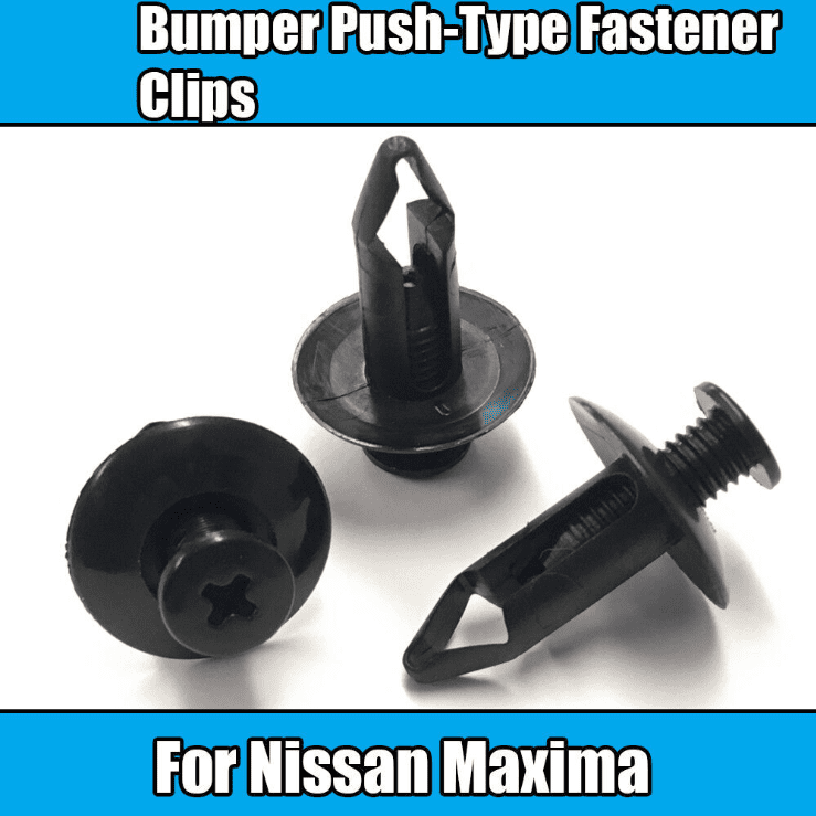 10x Clips for Nissan Maxima Bumper Retainer Push Type Fastener Black ...