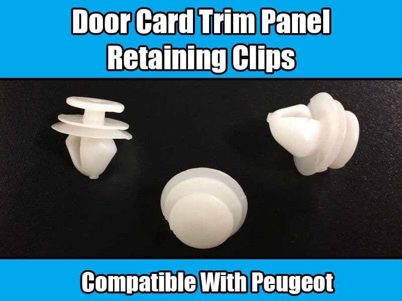 10x Clips for Peugeot 206 207 406 407 607 807 Door Card Retaining White ...