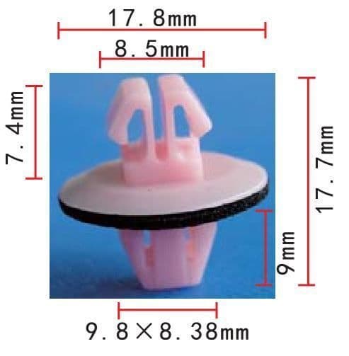 10x Clips for Toyota Body Door Trim Pink Card Panel Fastener Moulding ...