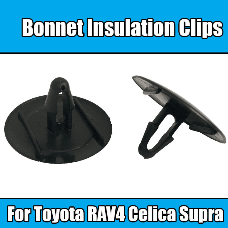 10x Clips for Toyota Bonnet Insulation Clips Black Plastic Rav4 Celica ...