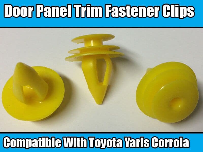 10x Clips for Toyota Yaris Corrolla Door Panel Trim Mounting Yellow Plastic