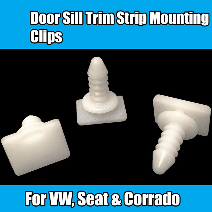 10x Clips for VW Door Sill Trim Strip Mounting Clips White Plastic Seat ...