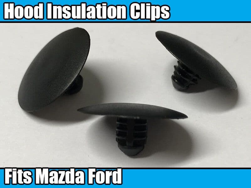 10x Hood Bonnet Insulation Clips for Mazda Ford Black Plastic Trim