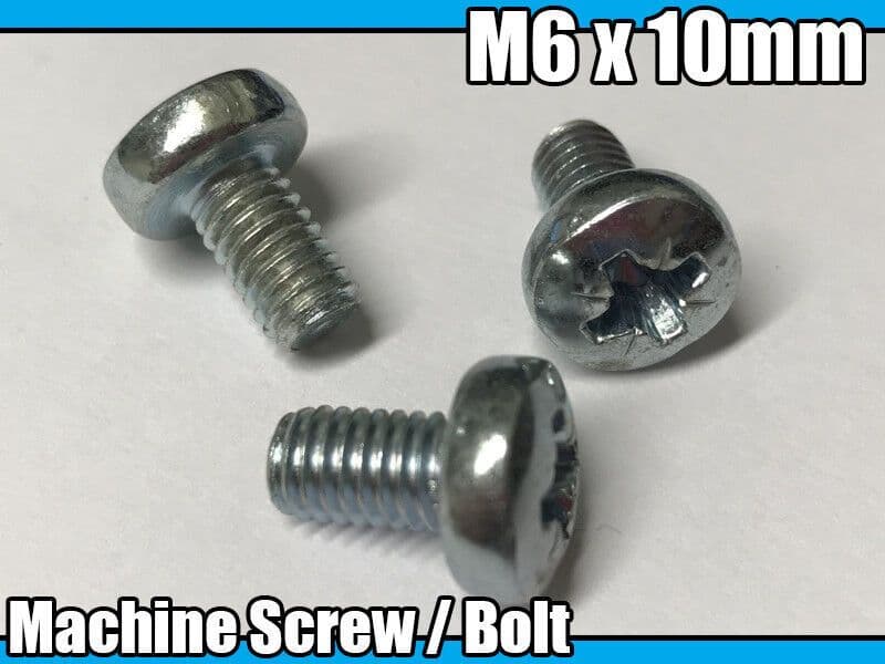 10x Machine Screw M6X10mm Pozi Head Pozidrive Posi Pan Bolts Phillips ...