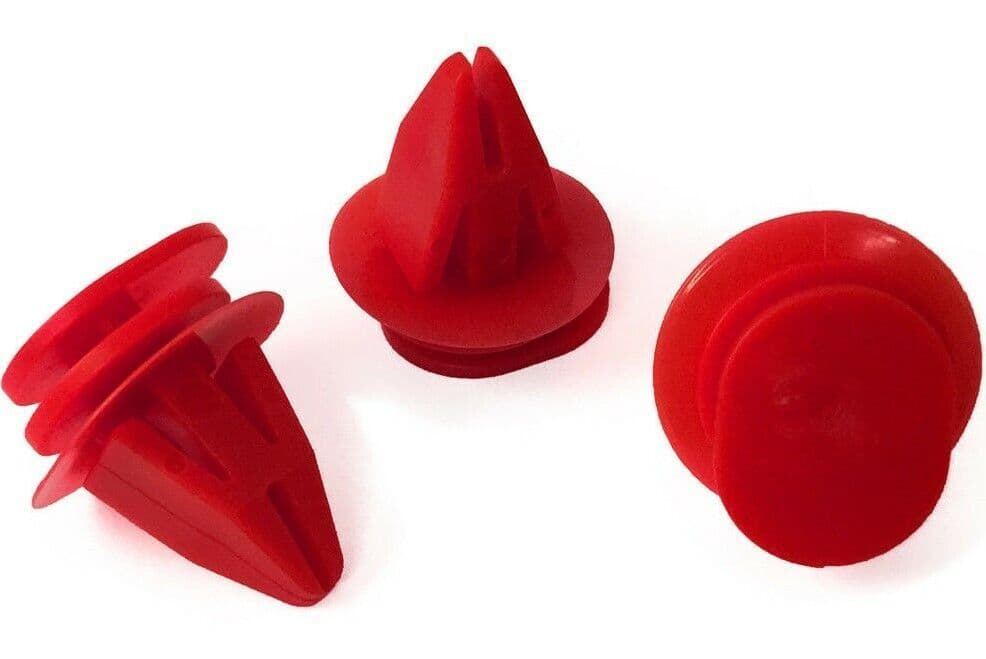10x Red Plastic Wheel Arch Door Sill Trim Clips for BMW Mini Cooper
