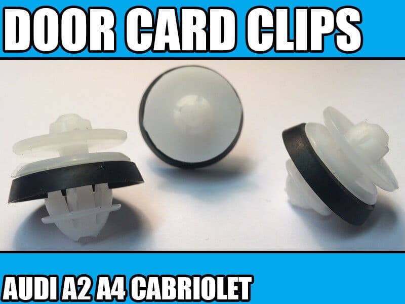 10x White Plastic Clips for Audi A2 A4 Convertible Door Card Panel