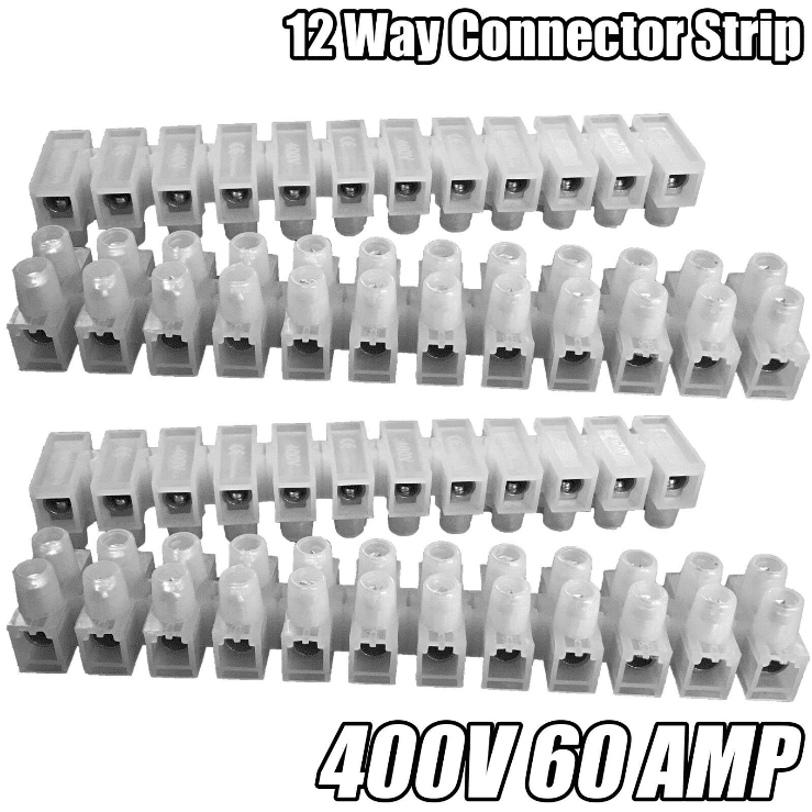 12 Way Connector Strip Choc Block Terminal 60Amp Electrical Connection ...