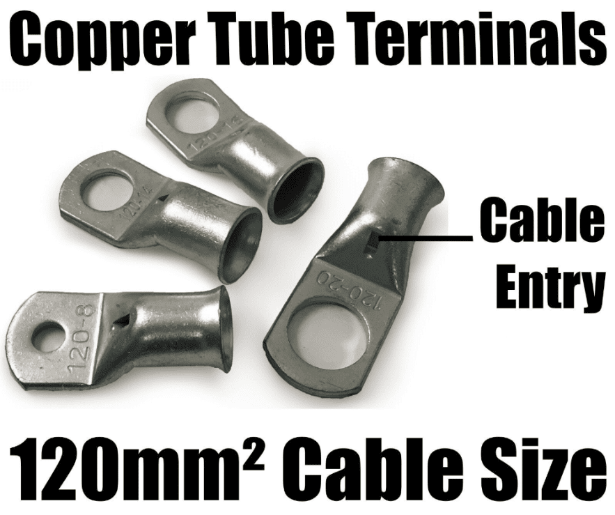 120mm² Cable Copper Tube Terminals Battery Welding Solder Lug Ring ...