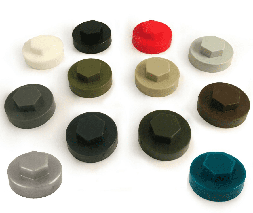 16mm Hexagonal Timco Tek Panel Screw Cover Caps for 8mm 5/16" Roofing ...