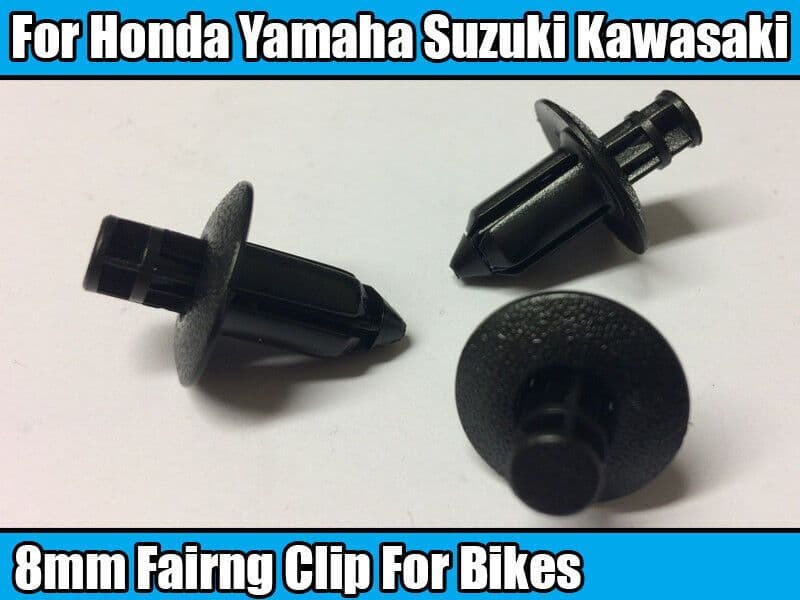 20x 8mm Plastic Rivet Bike Fairing Trim Clips for Honda Yamaha Suzuki ...